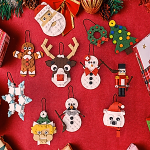 Christmas Ornaments Building Kit, Christmas Tree, Wreath, Santa, Snowman, Gingerbread, Reindeer, Nutcrackers, Snowflake 11-in-1. Stocking Stuffers Decor Toys Gifts for Boys Girls Kids.