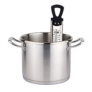 Candy Thermometer Deep Fry/Jam/Sugar/Syrup/Jelly Thermometer with Hanging Hook & Pot Clip Stainless Steel Cooking Thermometer Food Thermometer Quick Reference Temperature Guide,Black