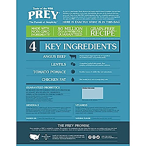 Taste of the Wild PREY ® Real Meat High Protein Limited Ingredient Dry Dog Food Grain-Free Recipe Made with Premium Real Ingredients That Provide High Amounts of Protein, Antioxidants, and Probiotics