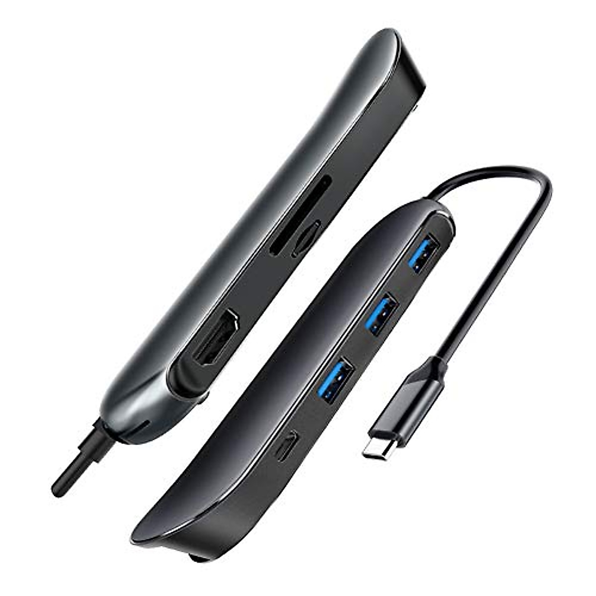 XUNMAIFHB Portable Docking Station,Type-c hub Docking Station USB3.0 Splitter Gigabit Ethernet Port SDTF hub PD Fast Charge, TF/SD Card Slot, HDMI, Type-c Charging Port Fast Transmission