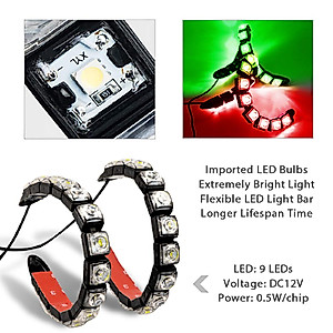 Acelane Marine Navigation Lights Green and Red LED Lights Navigation Lights LED Strip Lights Boat Light Bow Side Port Starboard IP67 Waterproof for Boating Fishing Yacht, Pontoons, Chandlery Boat