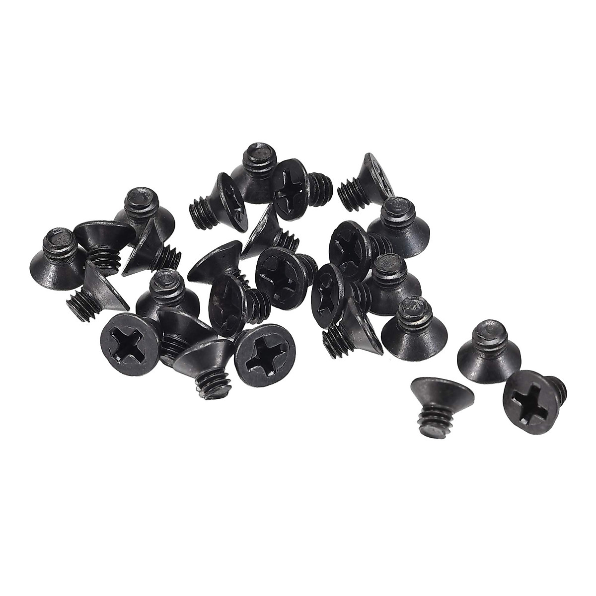 uxcell M4 x 5mm Phillips Screw Fastener Black for Laptop PC TV Fan Switch 150pcs