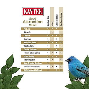 Kaytee Wild Bird (No Mess or Waste Free) Food Seed Blend for Blue Jays, Woodpeckers, Juncos, Cardinals, Grosbeaks, Sparrows, and Finches, 10 Pound, (Packaging May Vary)