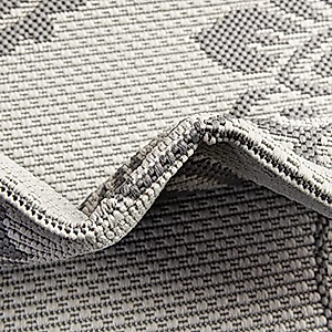 Unique Loom Botanical Collection Floral, Coastal, Bohemian, Indoor and Outdoor Area Rug, Rectangular 2' 2" x 3' 0", Gray/Dark Gray