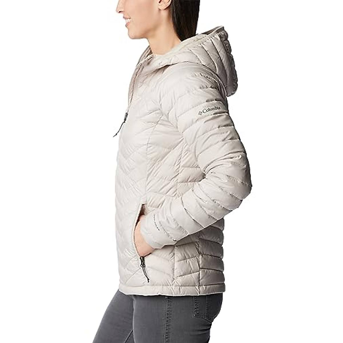 Columbia Women's Powder Lite Hooded Jacket, Dark Stone, Small