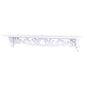 EBTOOLS Floating Shelf, White Shabby Chic Filigree Style Shelves Cut Out Design Wall Shelf Home