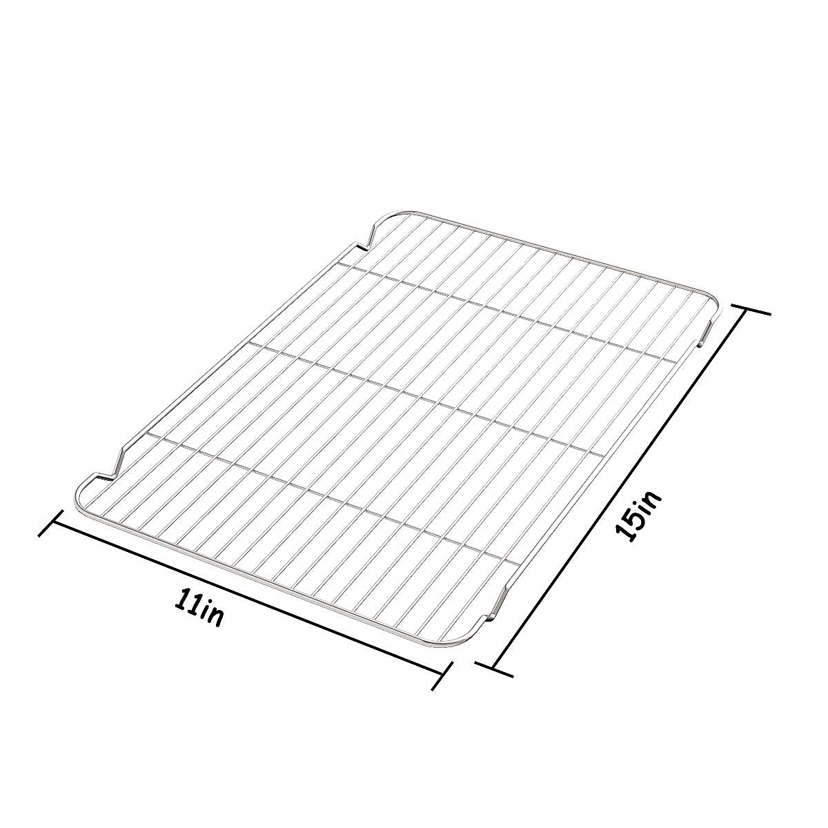 Zacfton Cooling Rack Set of 3, Baking Rack Stainless Steel Wire Rack for Baking Cooking Roasting Grilling Cooling, 15” x 11” x 0.5” Wire Racks, Fit Various Size Cookie Sheets Oven