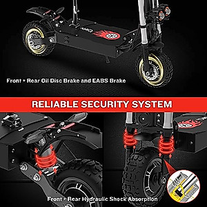 MASXODRK Electric Scooter for Adult,Up to 50Mph,5600W Powerful Motor,48 Miles Travel Range, 60V28Ah Lithium Battery, Dual Suspensions and Brake,11" Off Road Tire E-Scooter