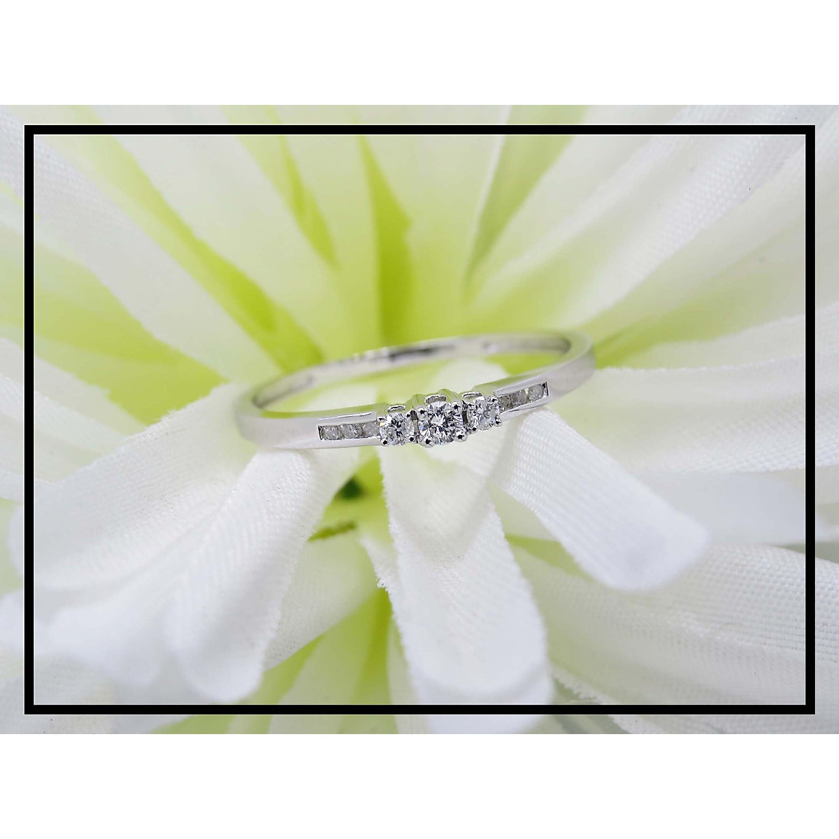 Dazzlingrock Collection 0.13 Carat (ctw) Round White Diamond Ladies Bridal Promise 3 Stone Engagement Ring, 10K White Gold, Size 7