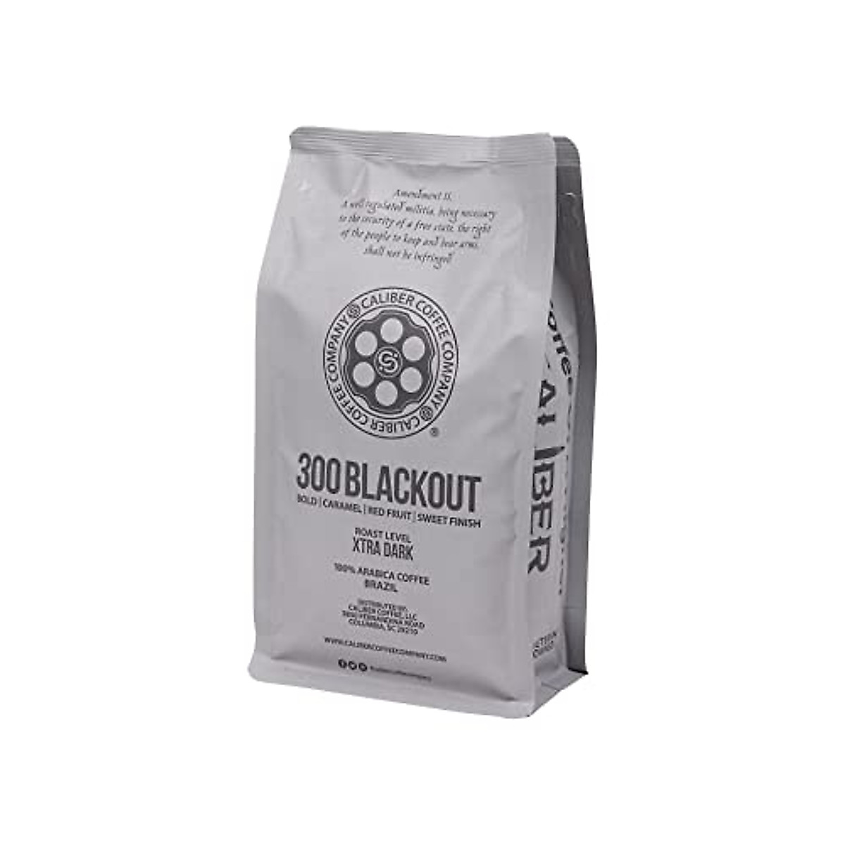 Caliber Coffee 300 Black Out Extra Dark Roast, 12oz bag, Whole Bean