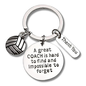 Volleyball Coach Keychain, Coach Gifts, Great Coach is Hard to Find But Impossible to Forget Coach Key Chain, Coach Gift