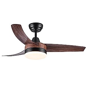DSHADE 42 Inch Ceiling Fans with Lights Ceiling Fans with Lights and Remote Modern Ceiling Fan 3 ABS Blade Timing Ceiling Fans LED Lighting Indoor Ceiling Fan for Bedroom Living Room Indoor (Brown)