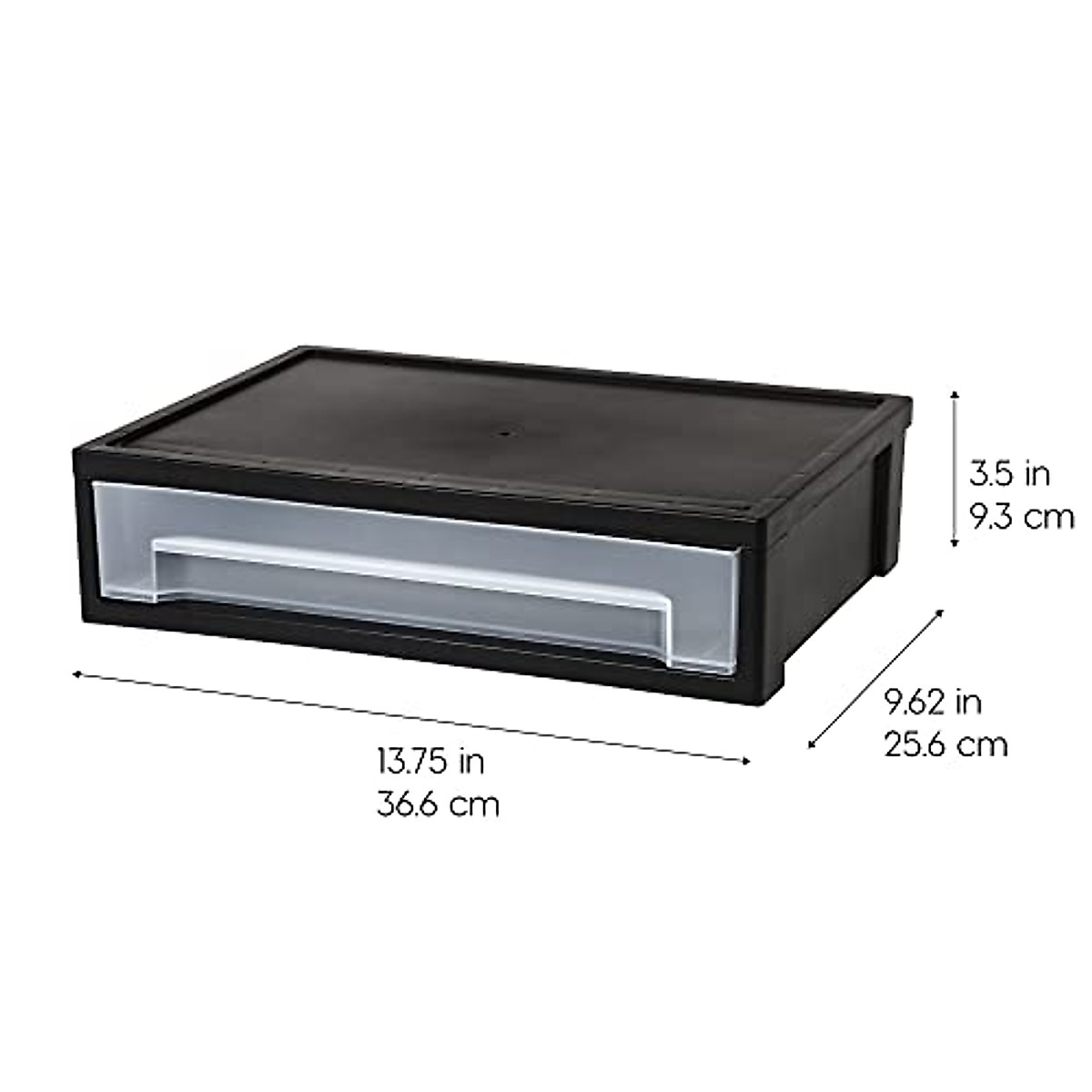 IRIS USA Medium Desktop Stacking Drawer, 6-Pack, Sliding Plastic Drawer Storage Container for Stationery Art Craft Supplies Fabric Tools Kitchen Pantry Office and Garage Organization, Black