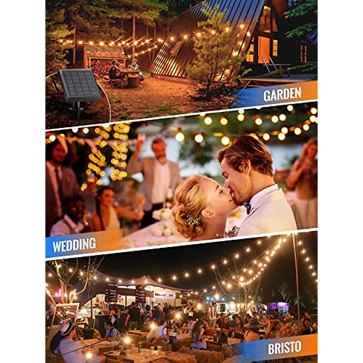 addlon 31(27+4) FT Solar String Lights Outdoor Last 15+Hrs Solar Patio Lights with 10 LED Edison Bulbs IP65 Waterproof Commercial Grade Ambience Patio Lights for Garden Backyard Bistro