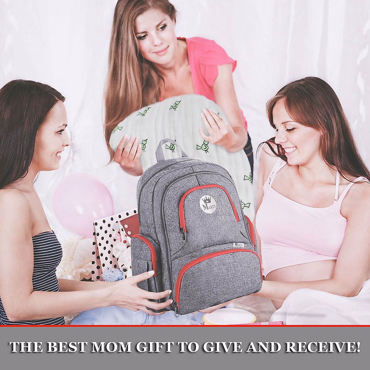 Baby Diaper Bag Backpack with YKK Zippers for Girls and Boys, Large Waterproof Diaper Backpack Organizer with Stroller Straps,Baby Wipes Pocket and Infant Changing Pad, Perfect for Baby Showers