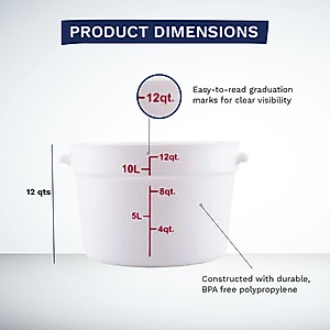 CenPro 29A-056 Round Food Storage Container - 12 Qt. Capacity - White - NSF