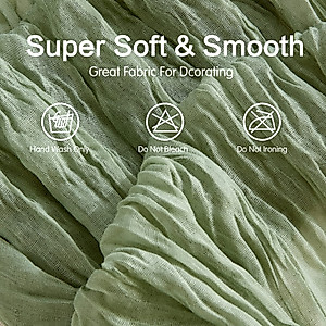 6 Pack Sage Green Cheesecloth Table Runners 10ft Wide Gauze Table Runners Boho Table Runners for Bridal Shower Wedding Birthday Party Table Decorations