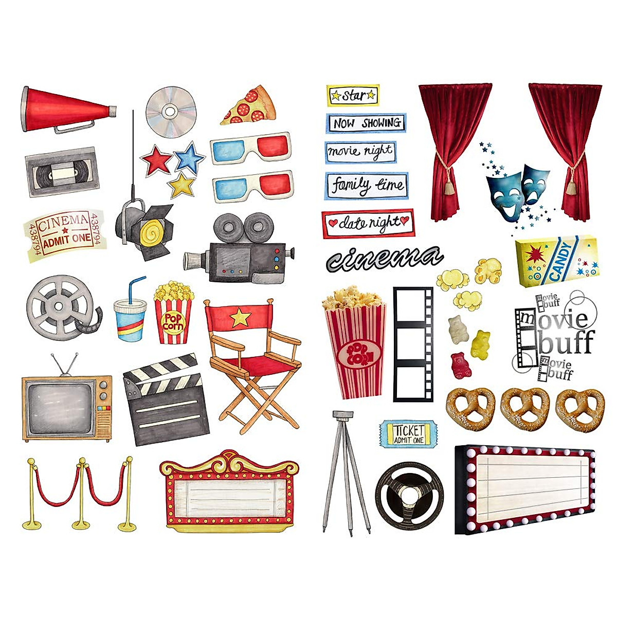 Seasonstorm Retro Cinema Film Element Decoration Album Planner Stickers Scrapbooking Diary Sticky Paper Flakes (PK697)