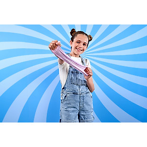 Oosh Slime Cotton Candy Color Mix Surprise by ZURU (Pink Handle Purple Slime) Scented, Fluffy, Soft, Stretchy, Stress Relief, Party Favors, Non-Stick, Purple Lolipop and Pink Handle