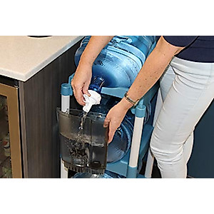 Wisconic Bottle Buddy Cascada Pour & Store System Water System-3-Tier 5 Gallon Jug Storage Rack with Floor Protector & Dispenser Tray-Home & Office Organization-Durable Plastic, Easy To Assemble-Gray