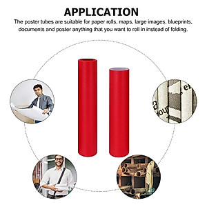 Healifty Construction Paper Roll 1pc Poster Documents Storage Tube Telescoping Tube Extendable for Artworks Blueprints Drafting Scrolls Calligraphy (Red) Poster Carrying Case