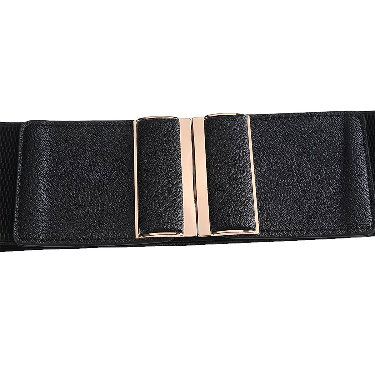 Beltox Womens 3" Wide Belt Elastic Stretch Cinch Waistband Lady Cummerband(26-43", Black Belt)