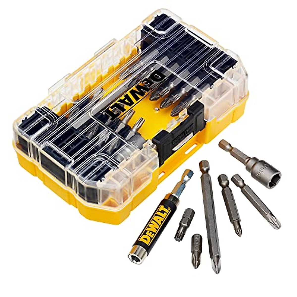 Dewalt DT70702 40 Piece Impact Screwdriver Bit Set + Tough Case Fits TStak Caddy, Black