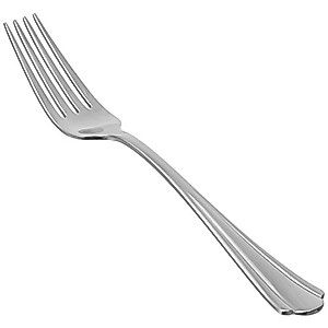 Amazon Basics Stainless Steel Dinner Forks with Scalloped Edge, Pack of 12, Silver