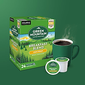Green Mountain Coffee Roasters Breakfast Blend Single-Serve Keurig K-Cup Pods, Light Roast Coffee, 24 Count (Pack of 4)