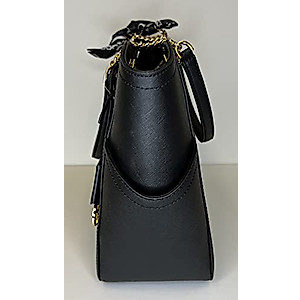 Michael Kors Women's Jet Set Travel Large Chain Shoulder Bag (Large, Black/Gold)