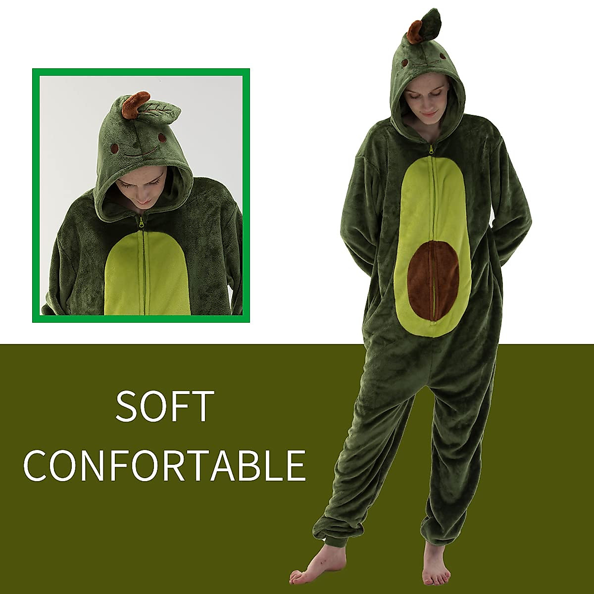 COSUSKET Snug Fit Unisex Adult Onesie Pajamas, Flannel Cosplay Animal One Piece Halloween Costume Sleepwear Homewear