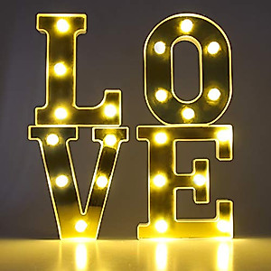 Coitak LOVE Marquee Letter Lights Sign LED Decor Lights Night Light Wedding Birthday Party Home Bar Decoration