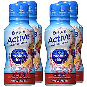 Ensure Clear Nutrition Drink Bottles Mixed Fruit, 10 Fl Oz (Pack of 4)