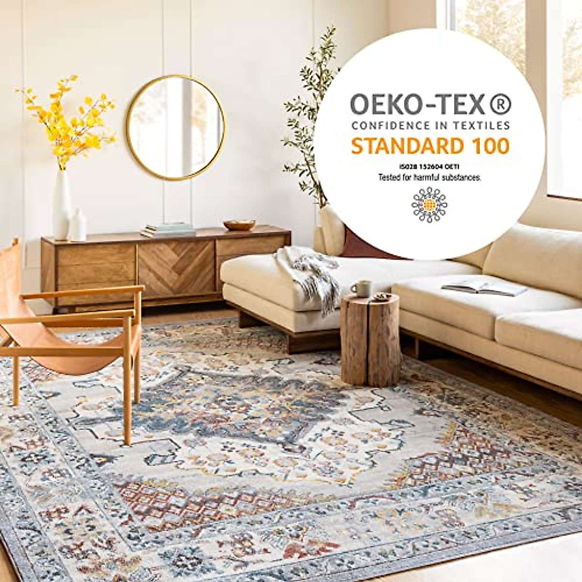 Artistic Weavers Anja Oriental Medallion Area Rug,5'2" x 7',Grey