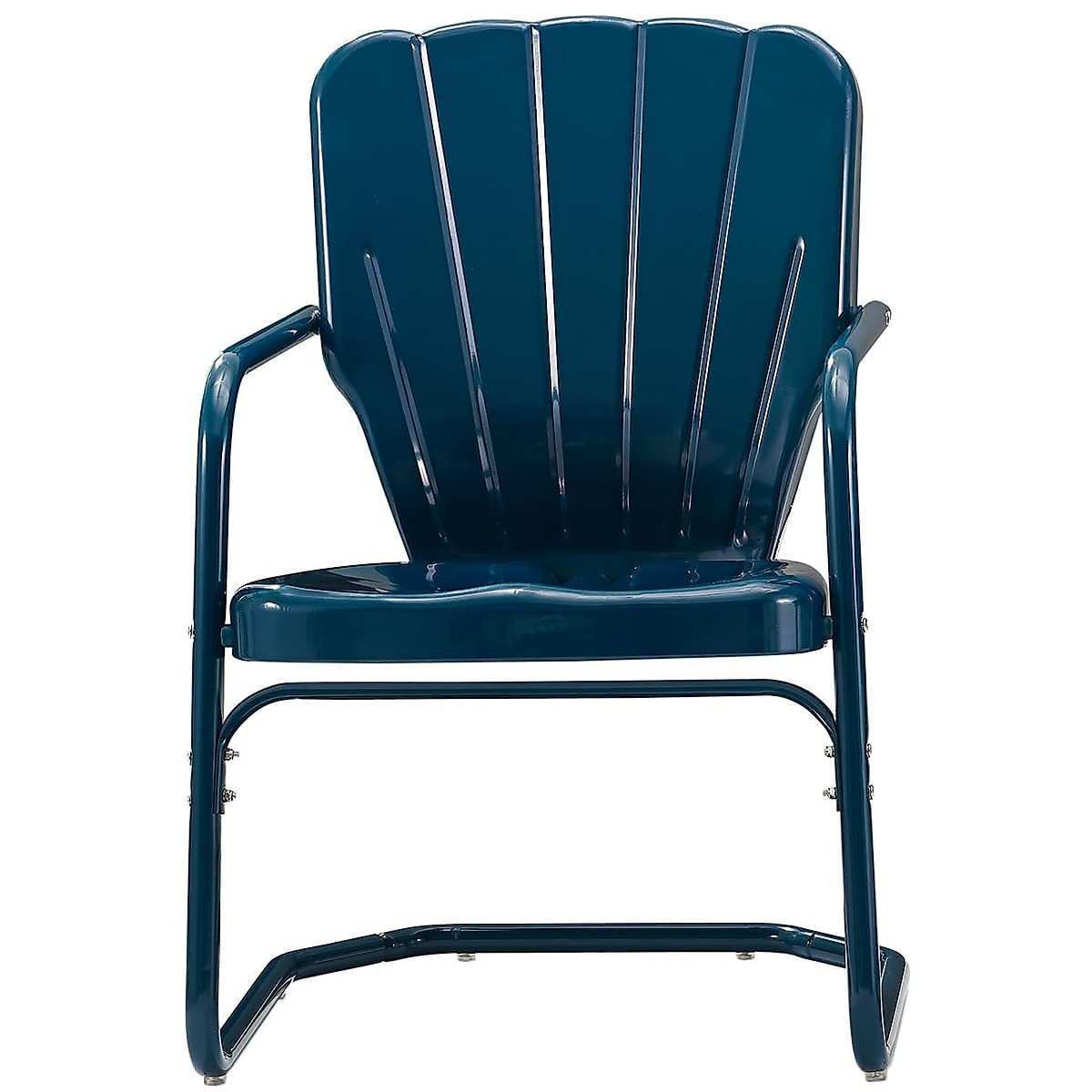 Crosley Furniture Ridgeland 2-Piece Outdoor Chair Set, Retro Metal Patio Chairs for Dining, Porch, Deck, Navy