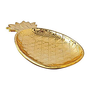 LIOOBO Pineapple Foods Plate Ceramic Snack Tray Foods Serving Dish Dessert Cake Plate Decorative Dried Fruit Platter for Summer Hawaiian Party Favors