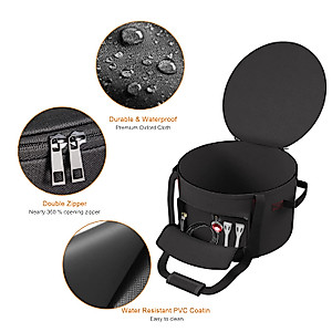 Outdoor Smokeless Fire Pit Bag Compatible with Solo Stove Bonfire Fire Pit W x 19.5 Inch,H x 14 Inch Smokeless Fire Pit, Natural Wood Burning Firebowl(Only Bag)