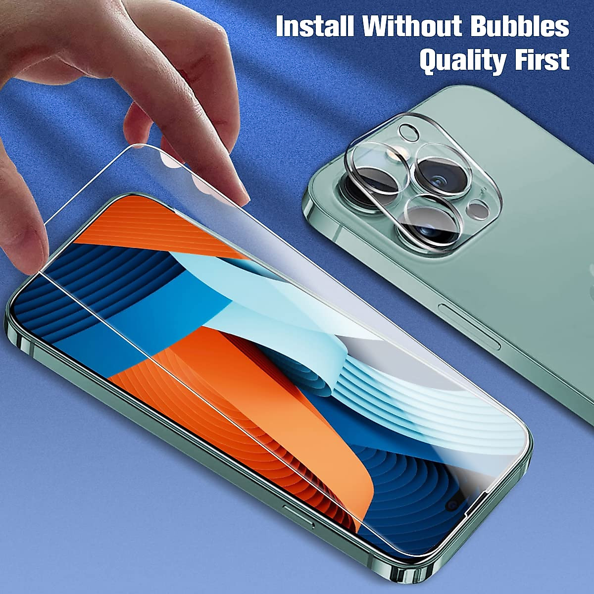 3+2 Pack Screen Protector Glass and camera lens protector,for iPhone 14 Pro Max,HD Tempered glass and camera lens protector 9H Hardness, Scratch Resistant, Easy Install,Bubble Free,Case Friendly