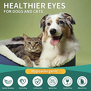 VICSOM Eye Wipes for Dogs & Cats, 200 Pcs Cat Dog Eye Wipes Tear Stain Remover, Pet Eye Wipes Presoaked & Textured Eye & Face Wipes, Gently Remove Eye Debris, Discharge, Mucus Secretions