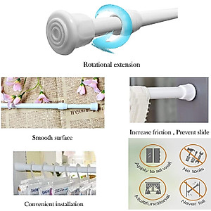 2 Pack Small Tension Rods 10 in to 15.7 Curtain Rods Window Rods in Extendable Width Spring Cupboard Bars for Kitchen Utensils, Closet, and Cabinet, Fit in The Spaces to Stay Up