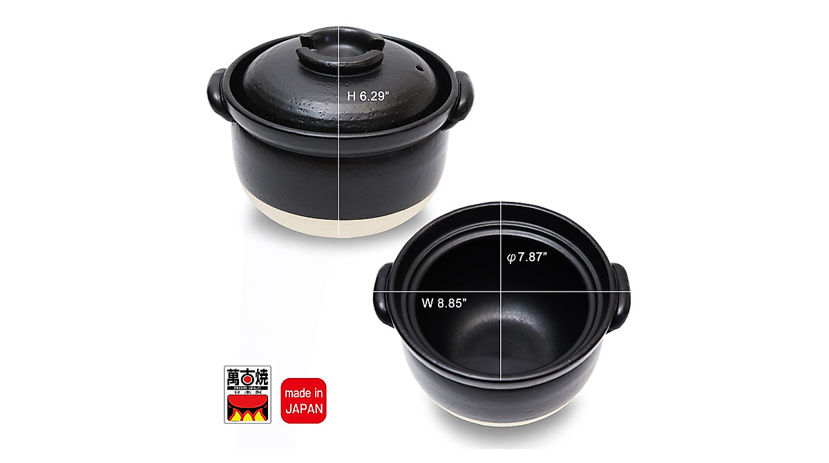DONABE Clay Rice Cooker Pot Casserole Japanese Style made in Japan for ...