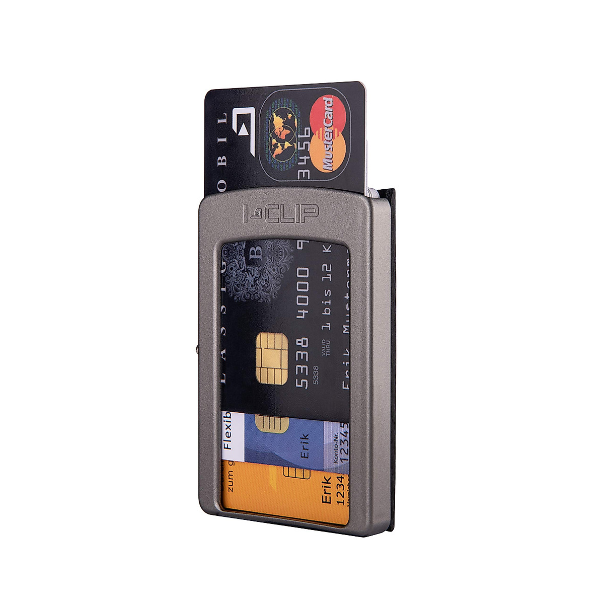 I-CLIP Original Silver Merica Urban Grey, wallet, money bag, purse, credit card case, credit card holder