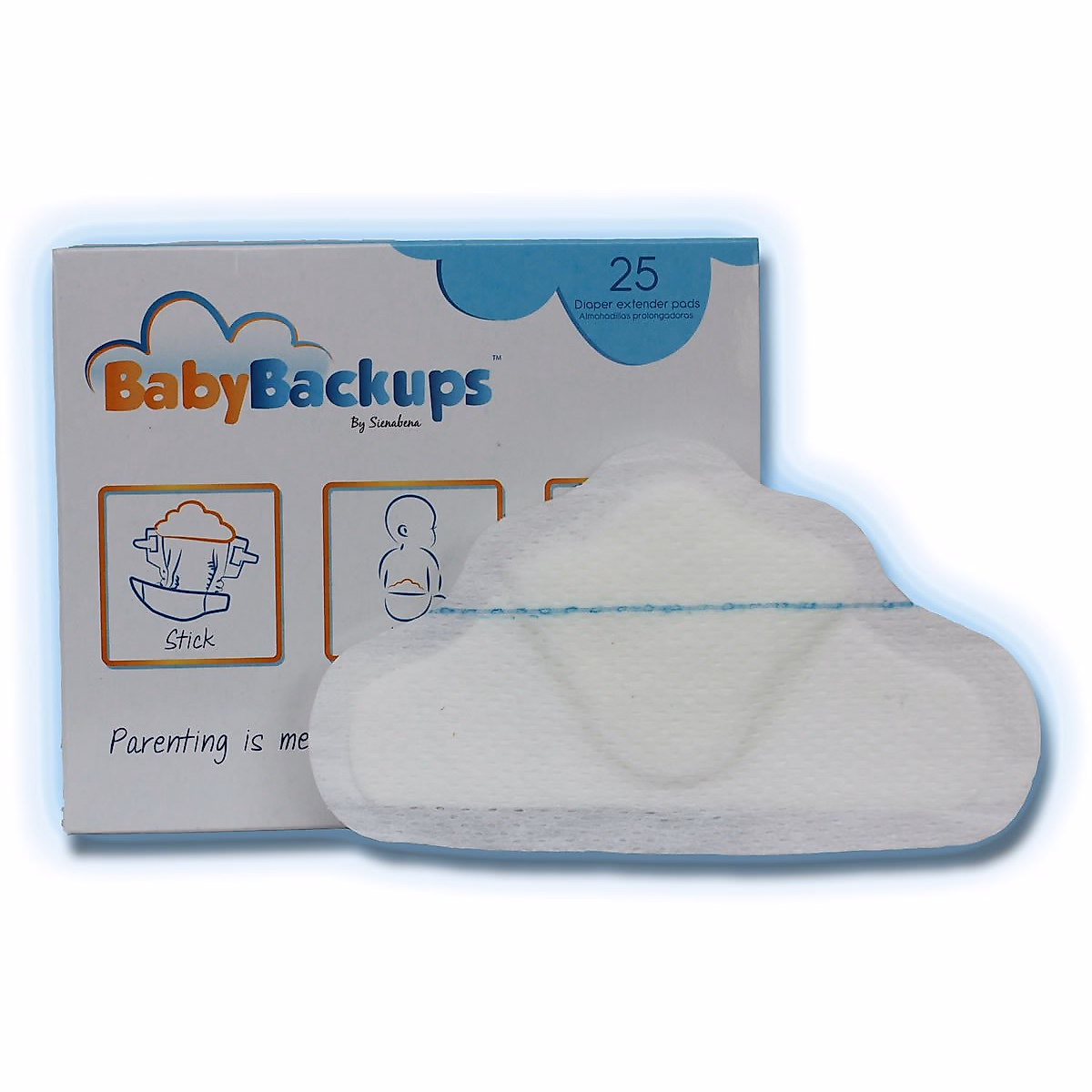 BabyBackups Diaper Extender Pads, Prevent Diaper Blowouts, 25 Pack