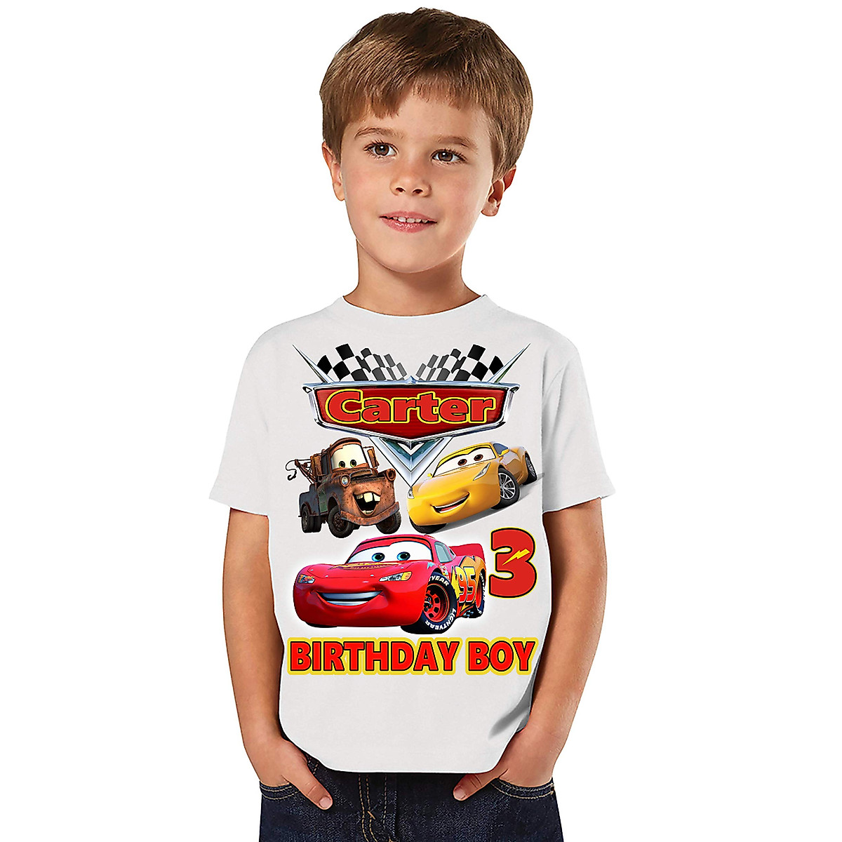 Personalized Birthday Shirt Car Birthday Shirt with Any Name and Any Age, Car Family Matching, Shirts Kids party handmade shirts