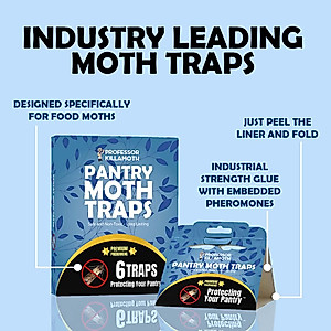 Professor Killamoth Pantry Moth Traps 6 Pack | New Blue Design | Child and Pet Safe | Premium Attractant