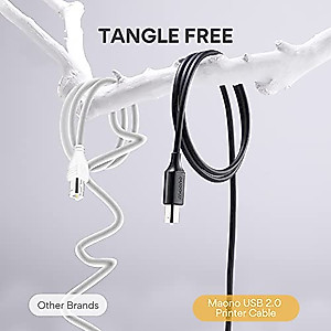 MAONO 10FT USB Printer Cable, Upgraded Version-Shielding Ring USB 2.0 A-Male to B-Male Cord High Speed Scanner Cord Compatible with Microphones, Dell, HP, Epson, Canon, Lexmark, Xerox, Samsung