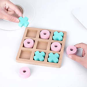 LXGYPWIN Tic-Tac-Toe Game, Wooden Tic-Tac-Toe Game, Small Tic-Tac-Toe Game, Children's Indoor Party Game, Very Suitable for Backyard Entertainment
