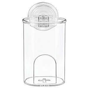 iDesign Plastic Suction Tumbler Cup and Bathroom Organize Mirror or Shower Storage, 3" x 3.5" x 5.4", Clear