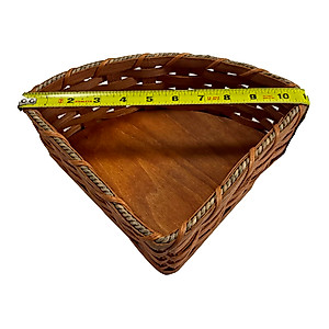 Amish Corner Storage Handmade Solid Oak Woven Wicker Basket (Medium)