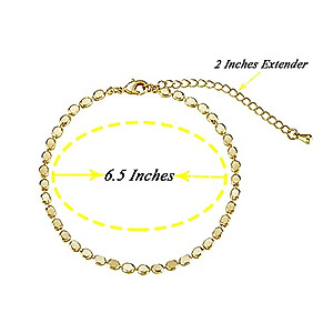 Kyerlyn 14K Gold Plated Handmade Dainty Dot Bracelet Cute Thin Everyday Bracelets for Women Men Size 6.5-8.5 Inch